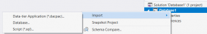 New DB project with SSDT and import existing database | Azure Player
