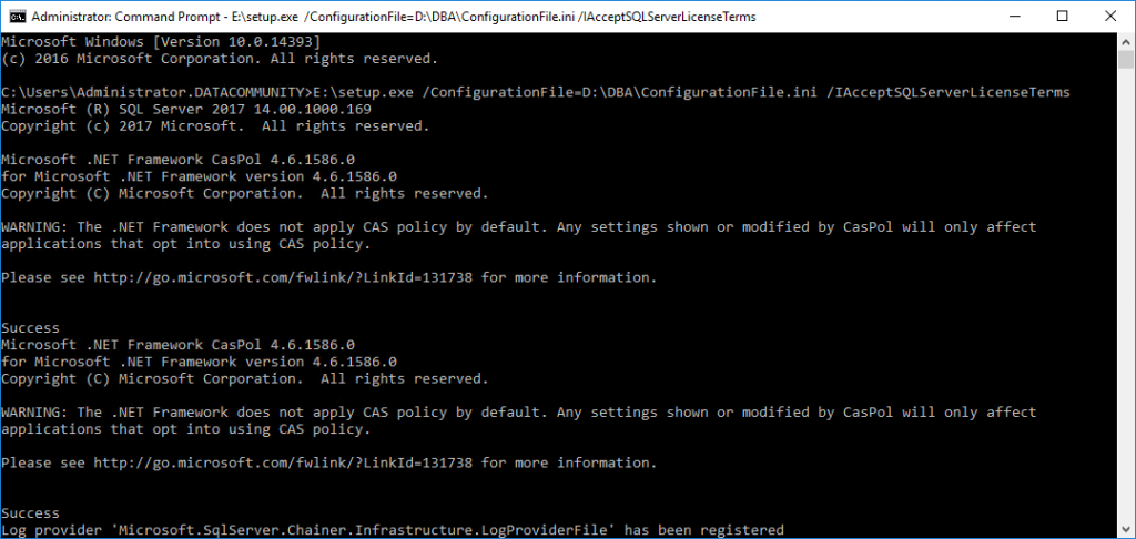 Unattended installation of SQL Server | Azure Player