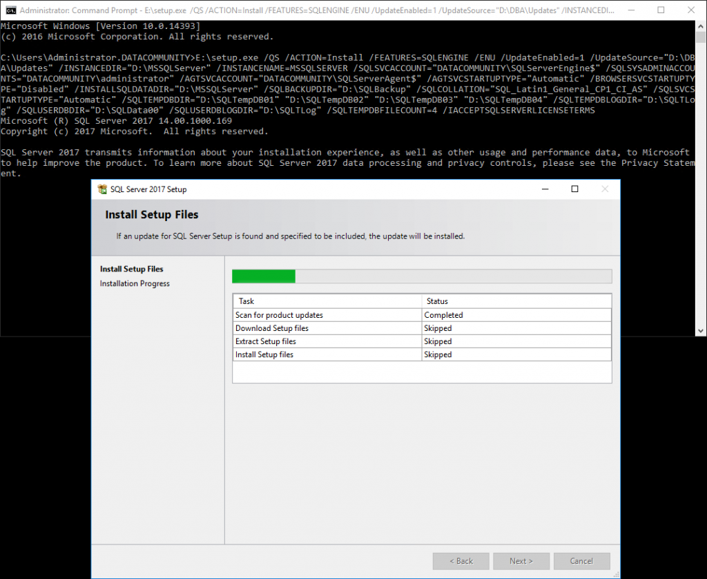 Unattended installation of SQL Server | Azure Player