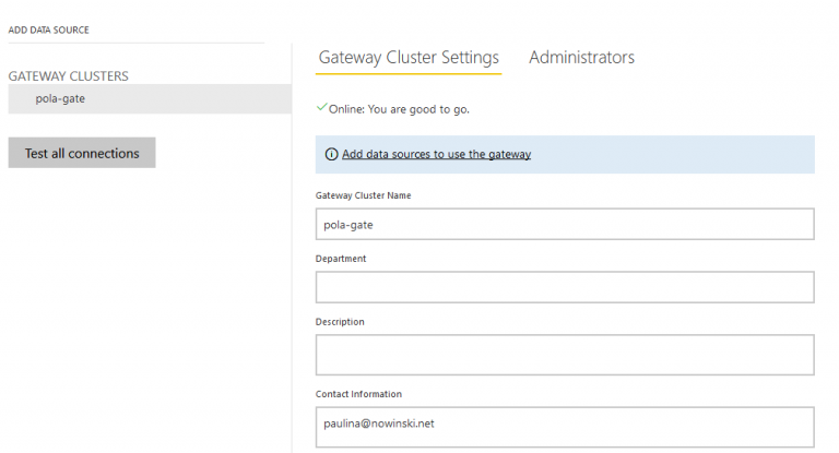 Installation and setting up Power BI Gateway | Azure Player