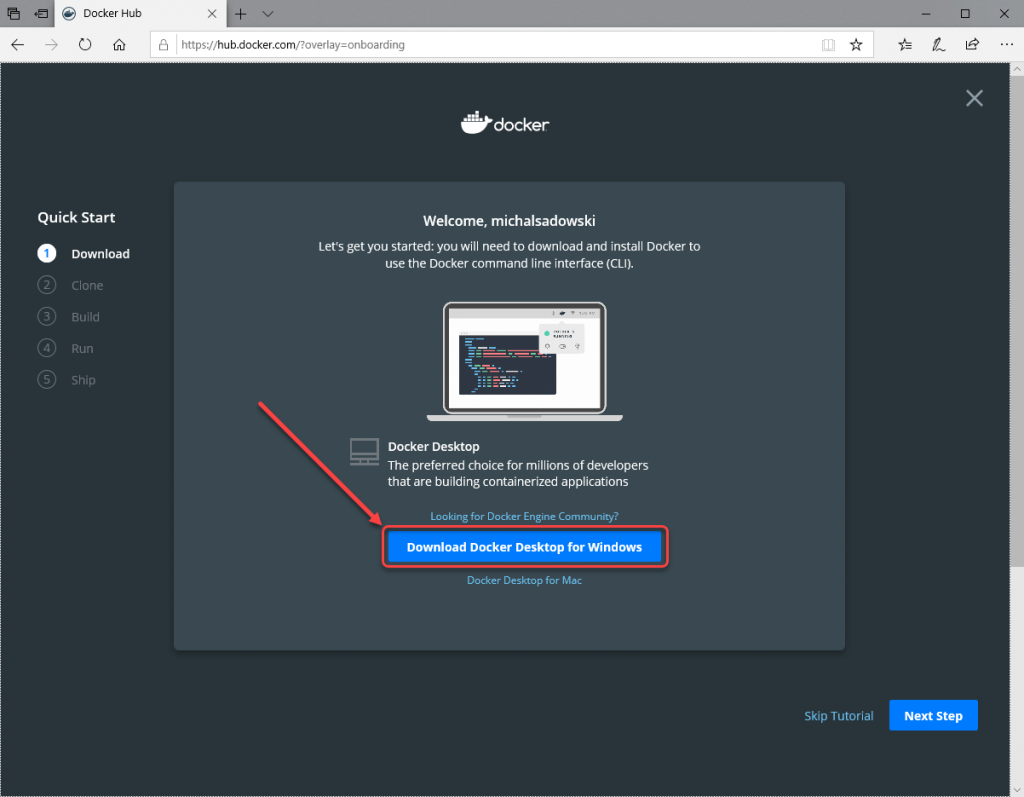 Installation of Docker Desktop for Windows | Azure Player